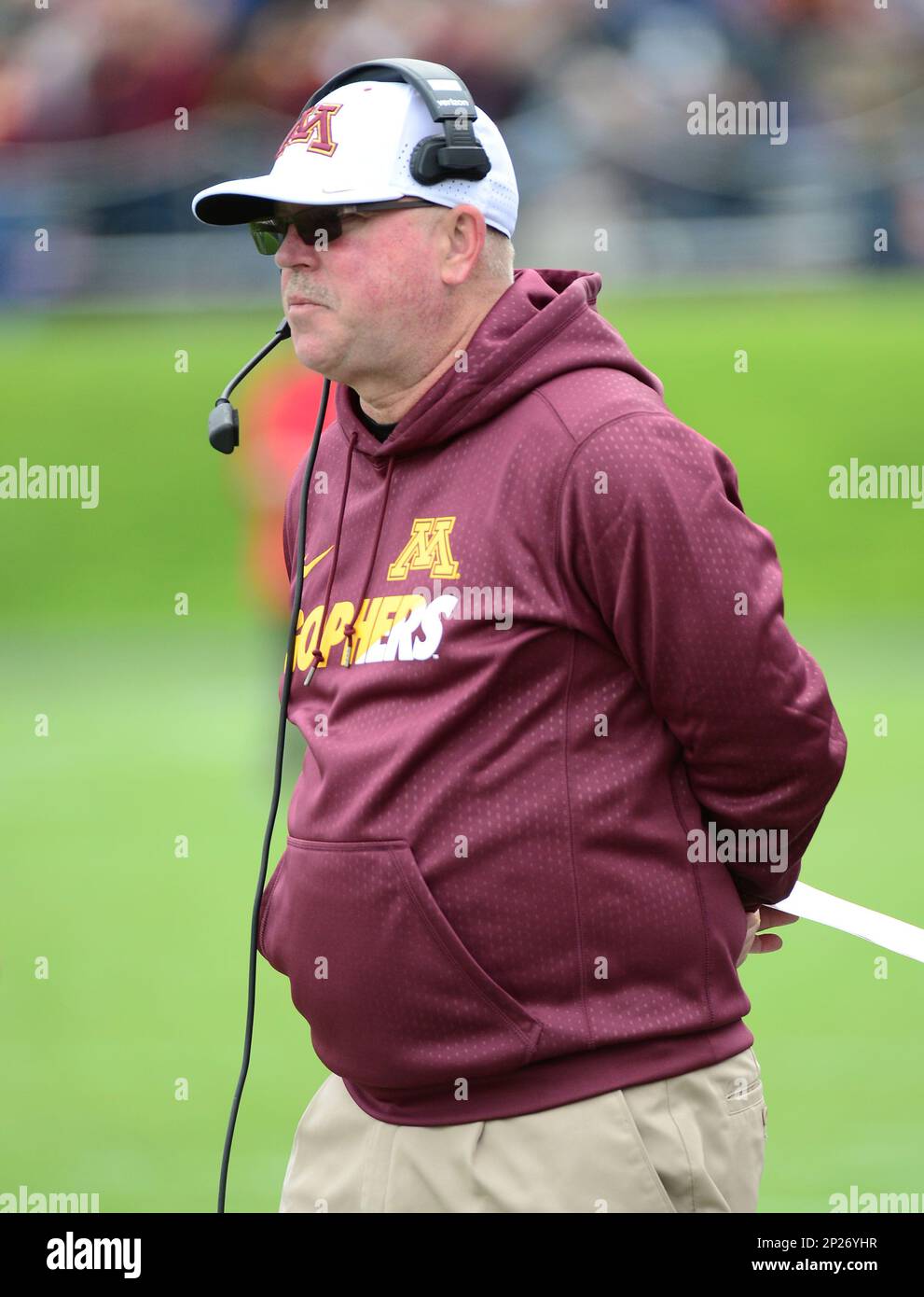 Minnesota Golden Gophers Jerry Kill (HC) during a game against the ...