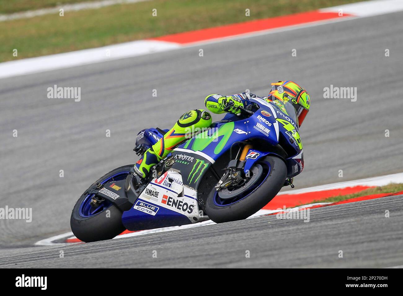 25 October 2015: Valentino Rossi of Movistar Yamaha Racing in action ...