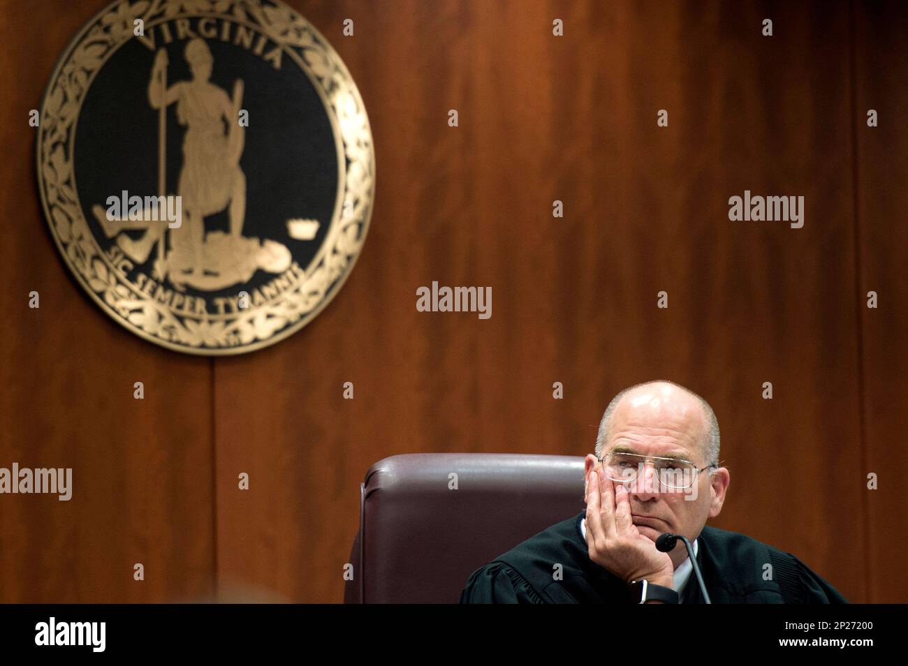 Judge Randy I. Bellows listens to closing arguments during the murder ...