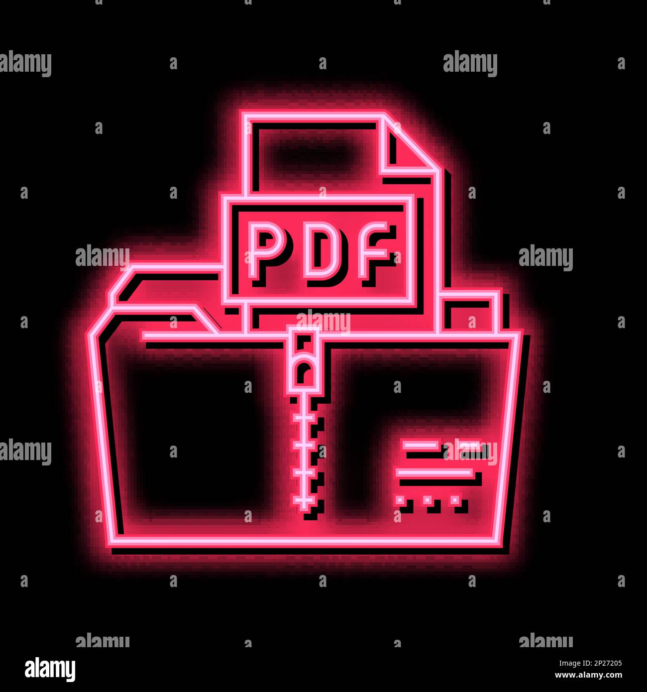 archiving pdf file neon glow icon illustration Stock Vector Image & Art ...