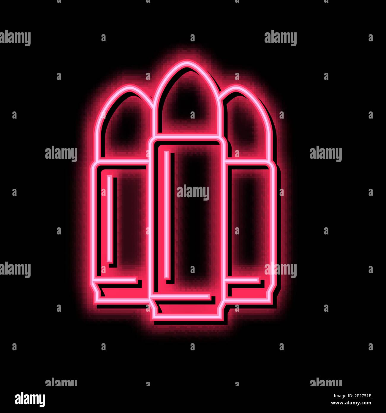 lead round nose soft point bullet neon glow icon illustration Stock ...