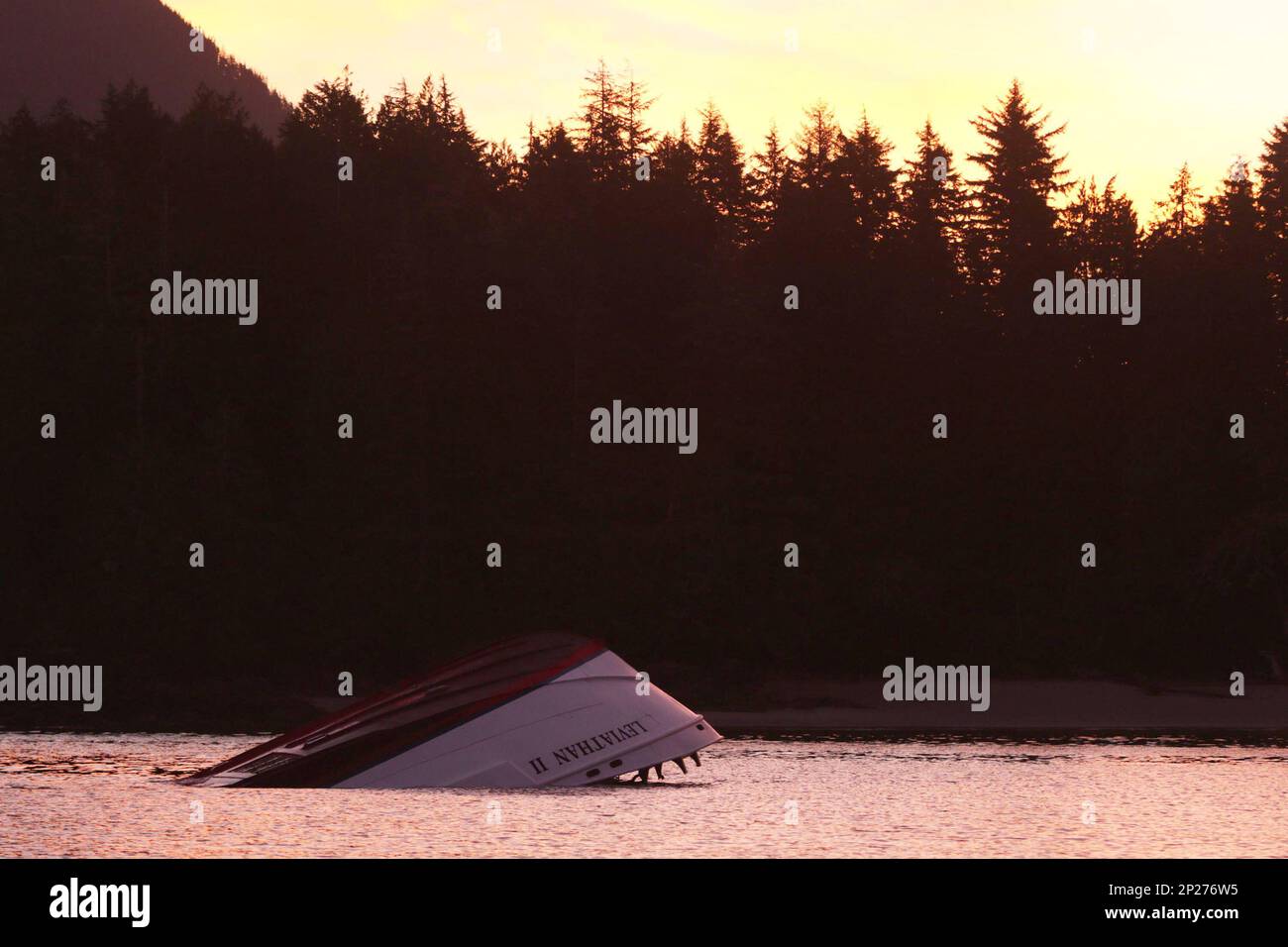 The bow of the Leviathan II, a whale-watching boat that capsized on ...