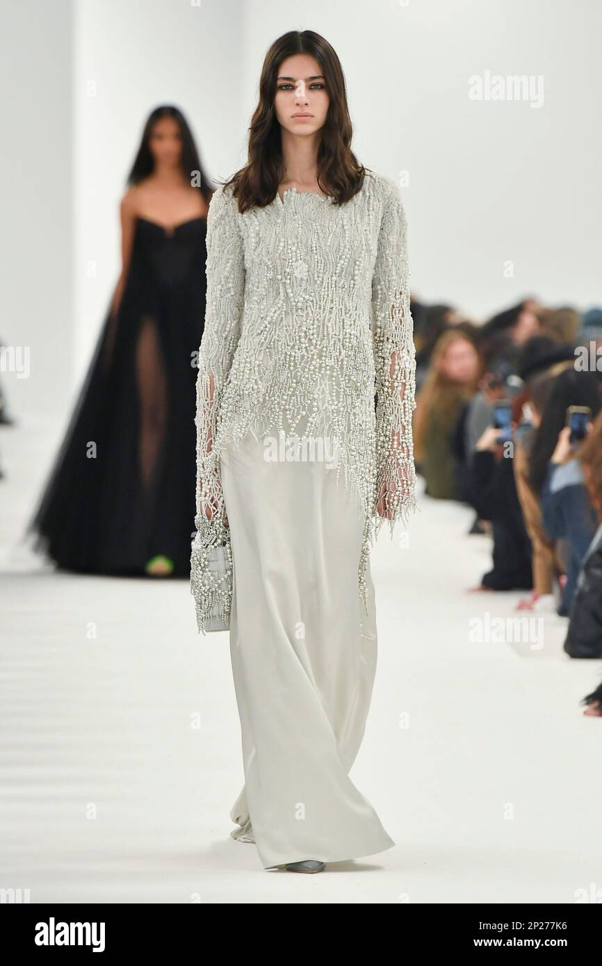 Models on the runway at the Givenchy fashion show during the Fall ...