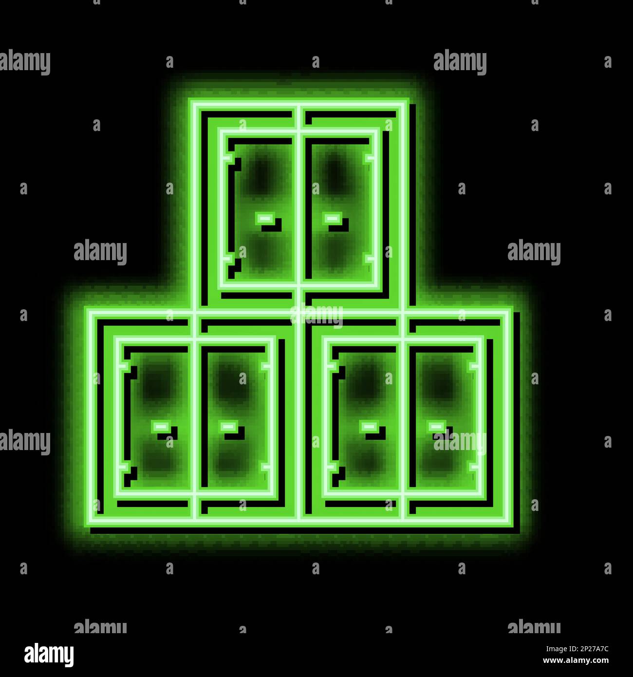 container stack port neon glow icon illustration Stock Vector Image ...