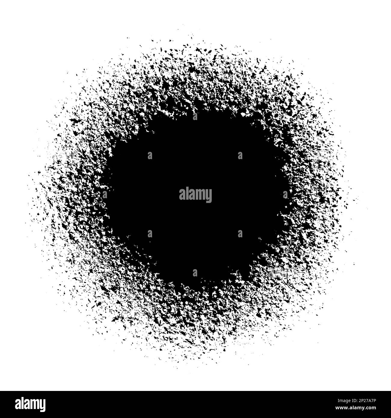 Round brush stroke. Circle spray texture. Frame paint rough. Grunge ...