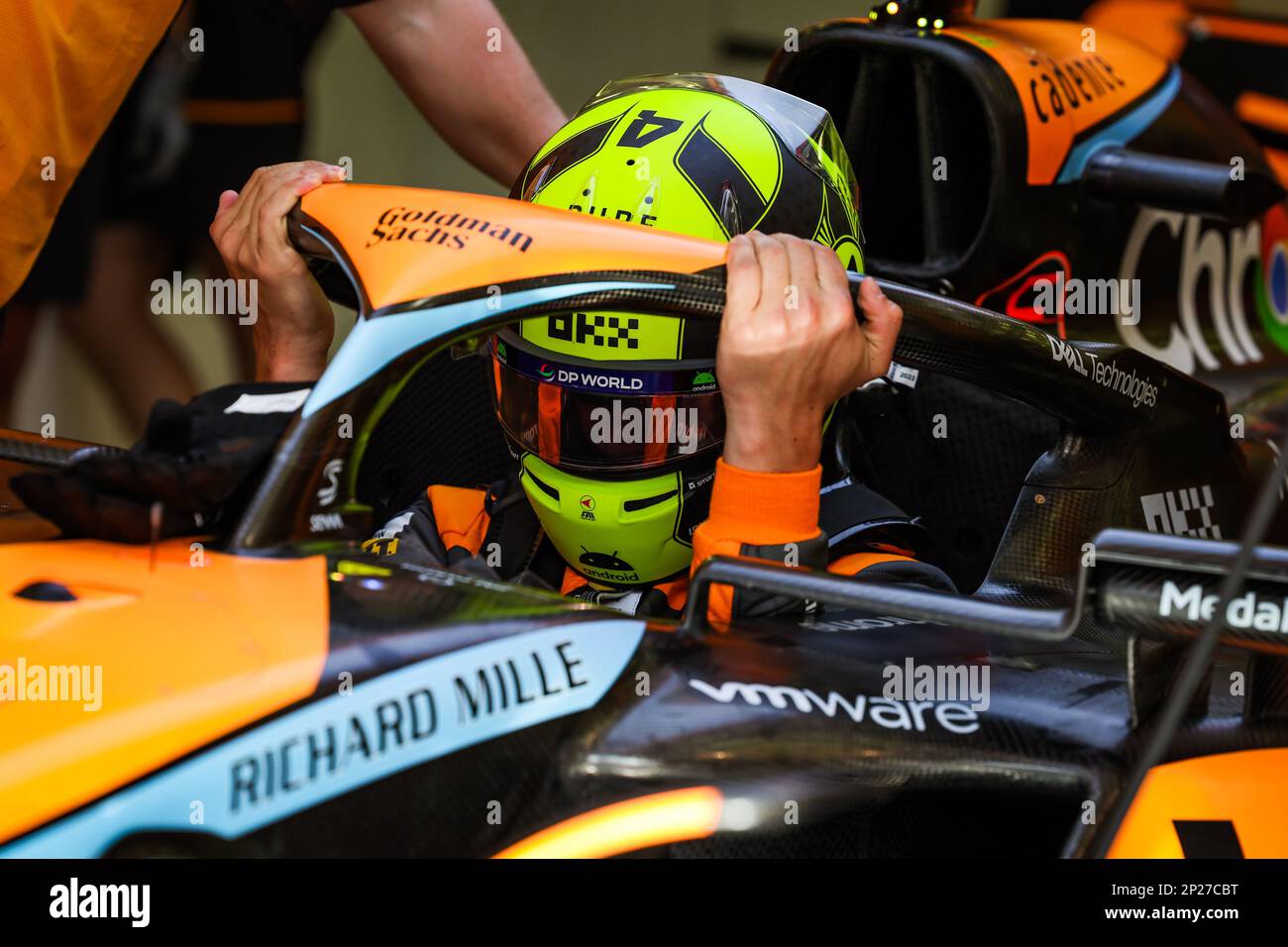 NORRIS Lando (gbr), McLaren F1 Team MCL60, portrait cockpit during the ...