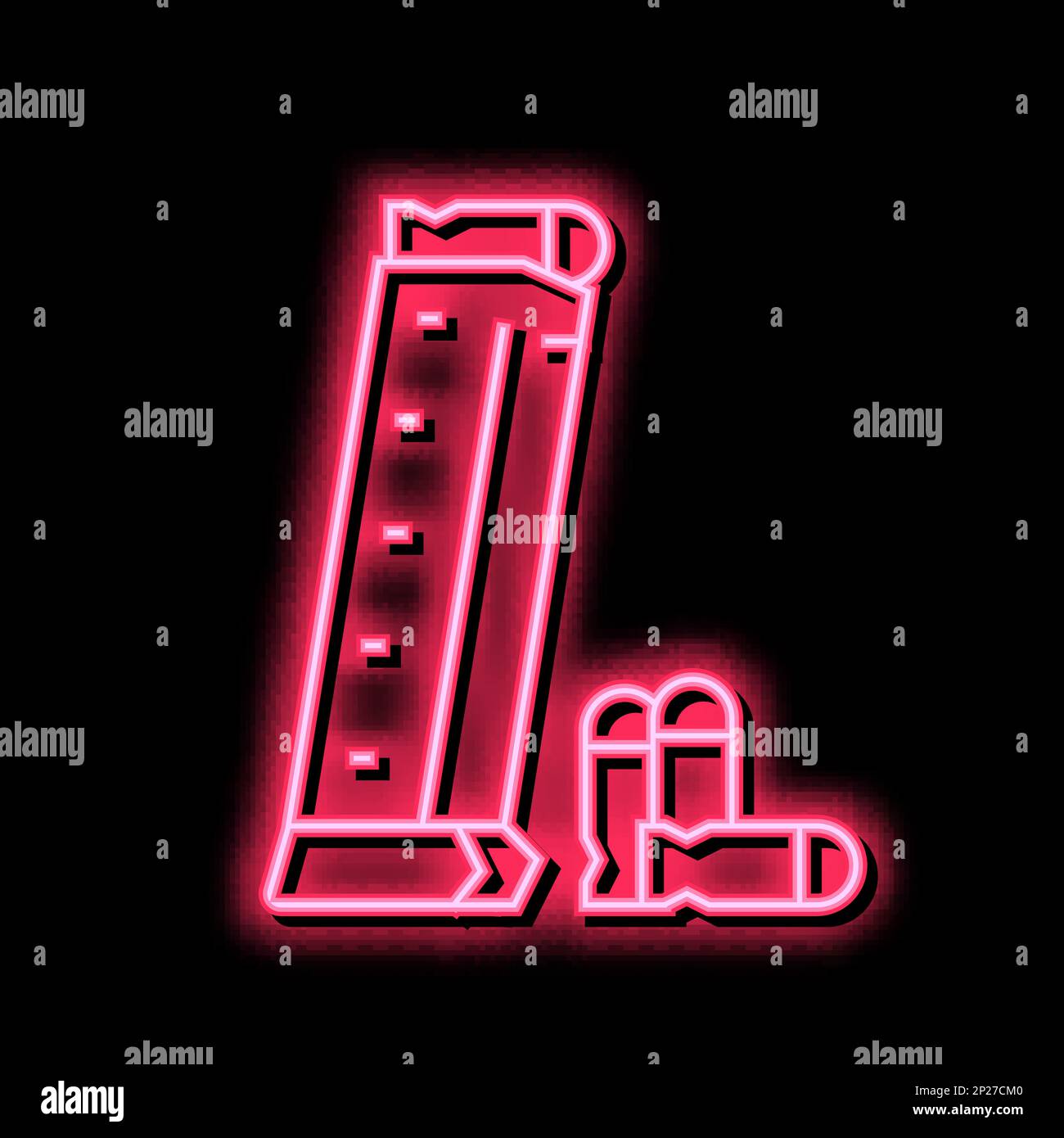 gun magazine with bullets neon glow icon illustration Stock Vector ...