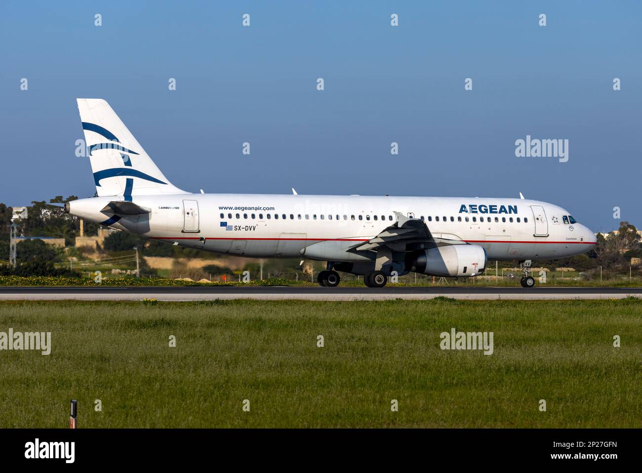 Aegean Airlines Airbus A320-232 (Reg.: SX-DVV) with the Sticker ...