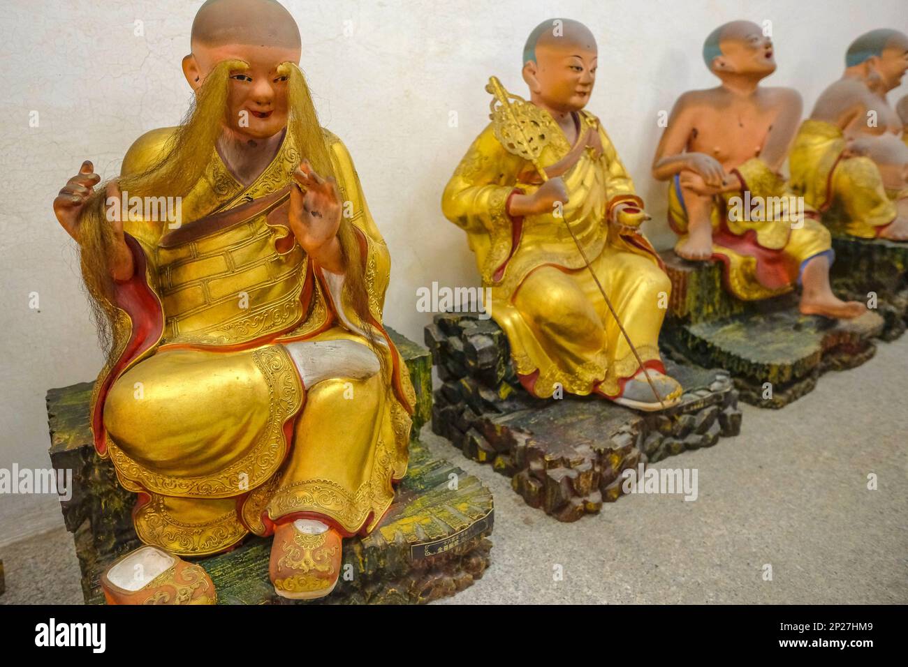 Tainan, Taiwan - February 4, 2023: Statues of monks in the Taiwan City ...