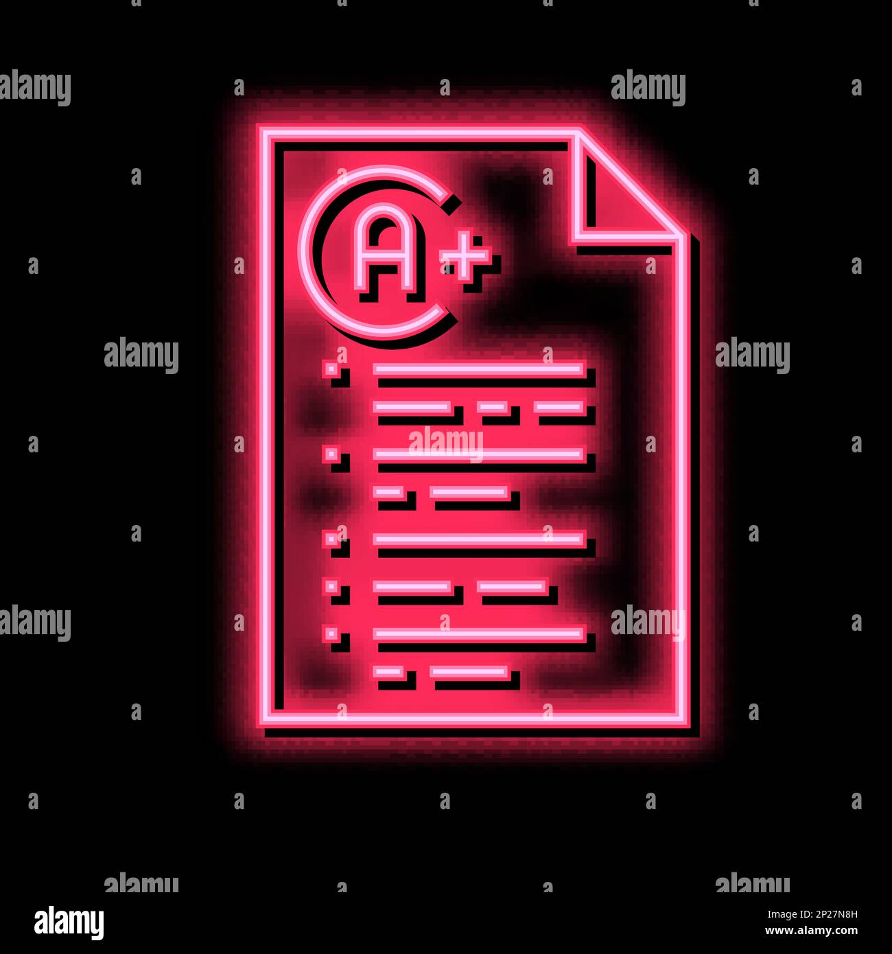 test perfect result neon glow icon illustration Stock Vector Image ...