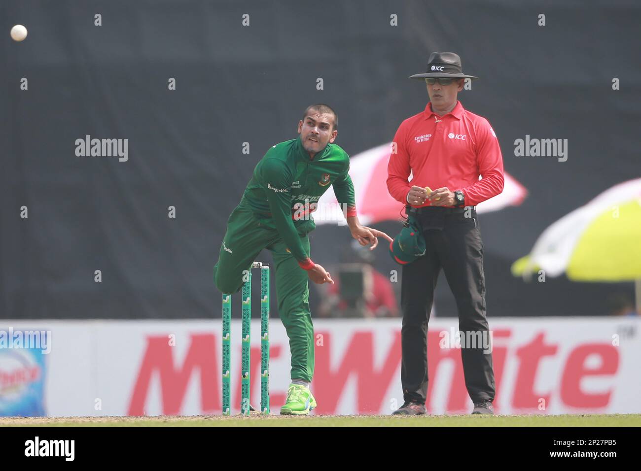 Mehidy Hasan Miraz during the Bangladesh-England 2nd One Day ...