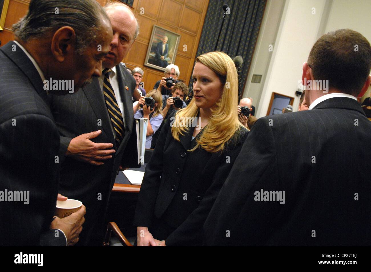 Monica Goodling, former Justice Department White House liaison, greets ...