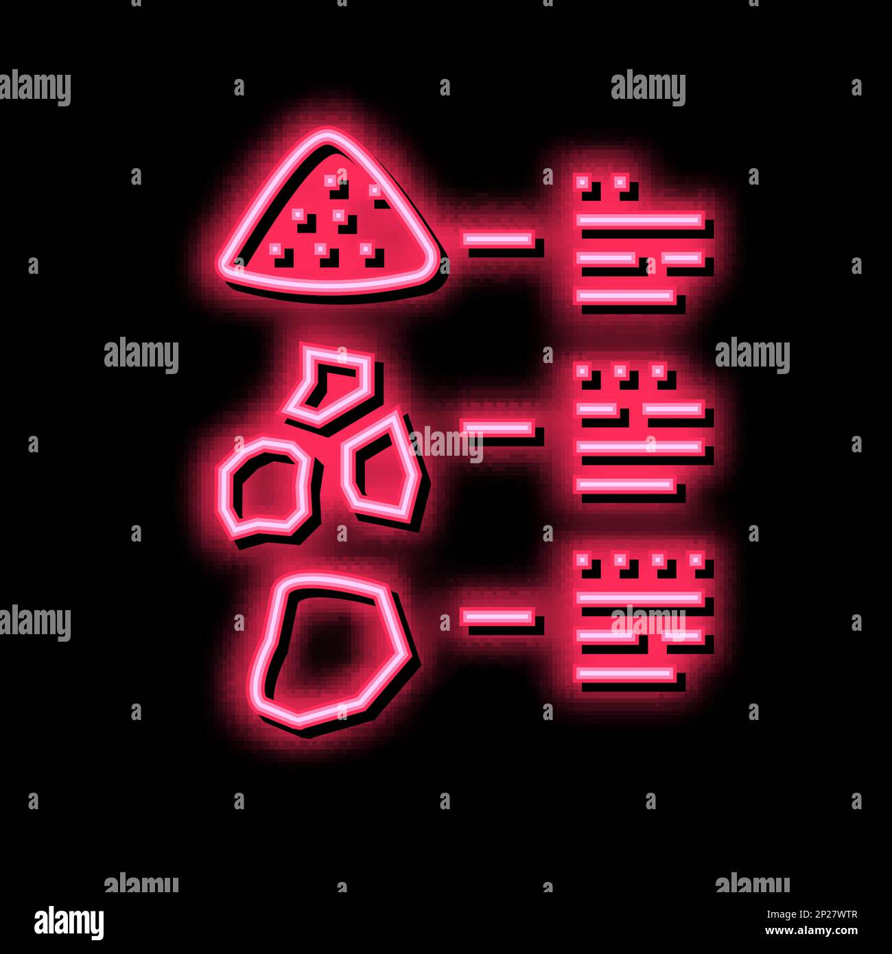 characteristics of stone neon glow icon illustration Stock Vector Image ...