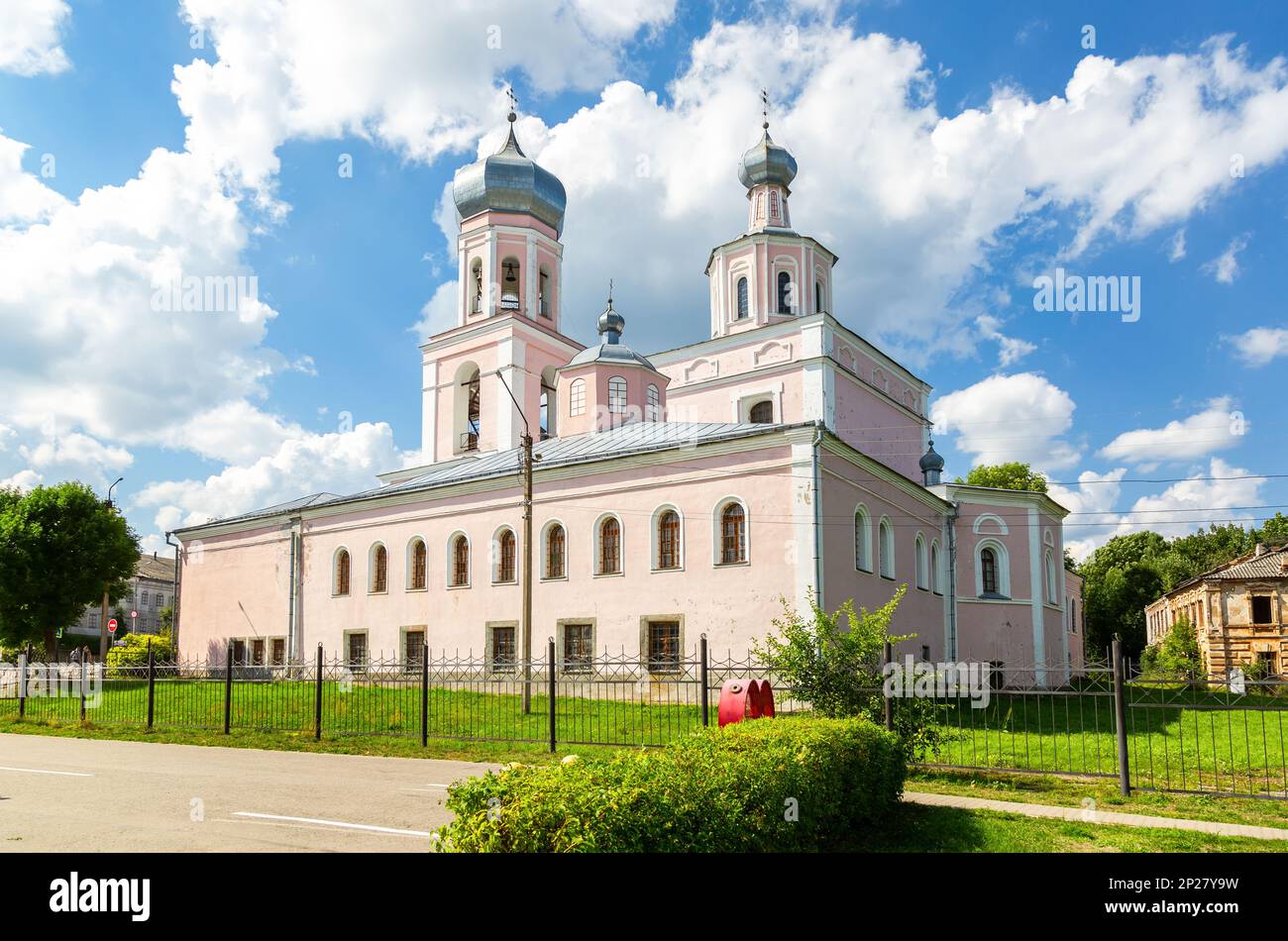 Cathedral of the Holy Trinity (1744) in summer sunny day. Valdai ...