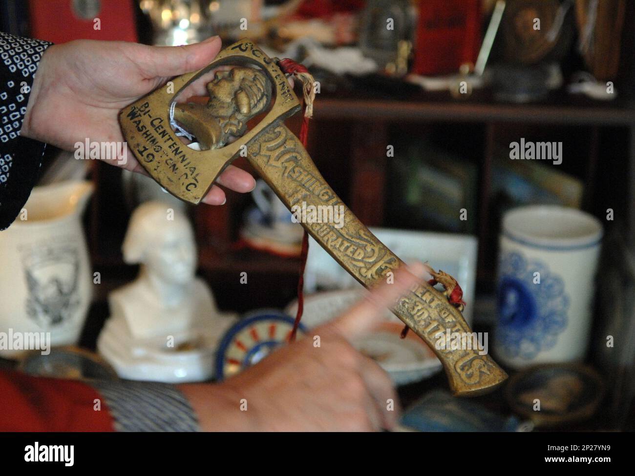 Lobbyist David Weiman and his wife Nancy display political memorabilia ...