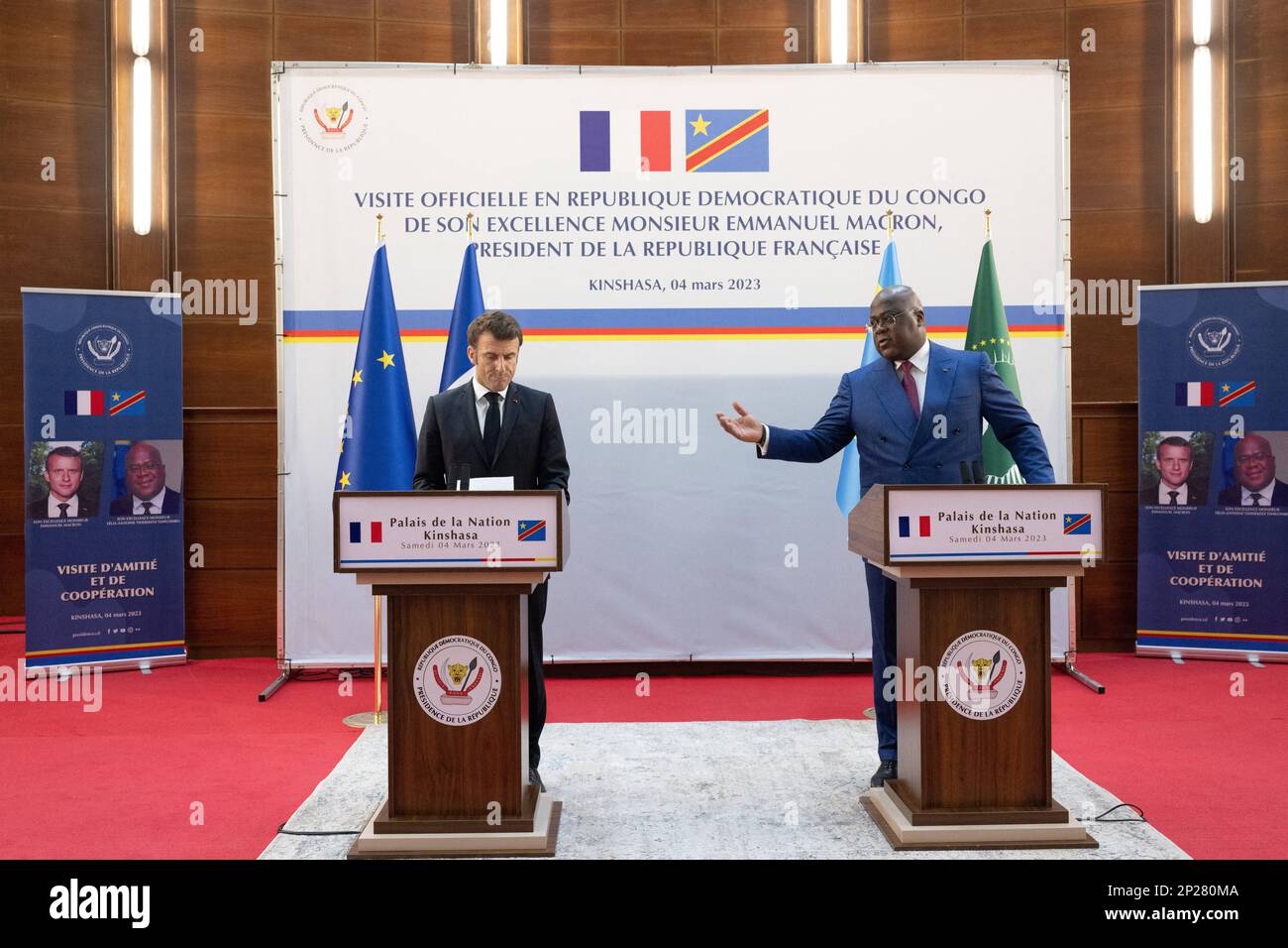 President of Democratic Republic of Congo Felix Tshisekedi and French ...