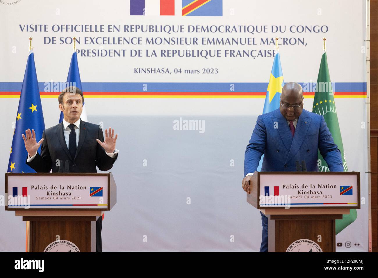 President of Democratic Republic of Congo Felix Tshisekedi and French ...
