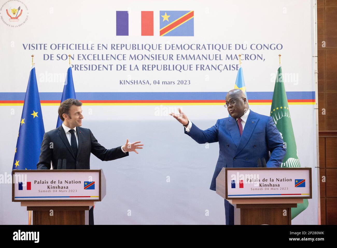 President of Democratic Republic of Congo Felix Tshisekedi and French ...