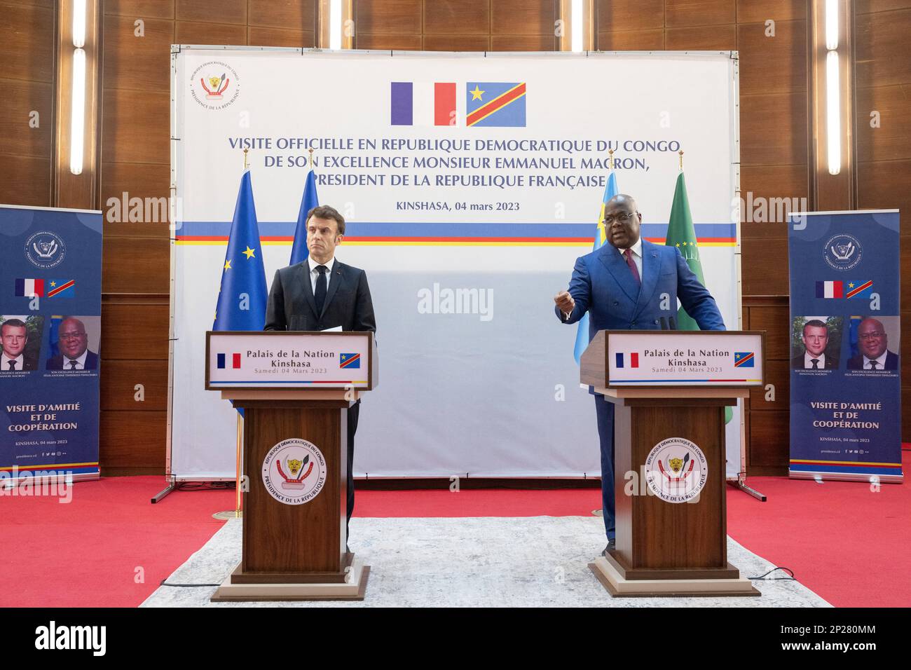 President of Democratic Republic of Congo Felix Tshisekedi and French ...
