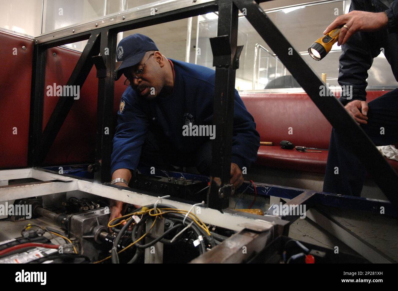 Phil Yates, from the Architect of the Capitol's subway division, works ...