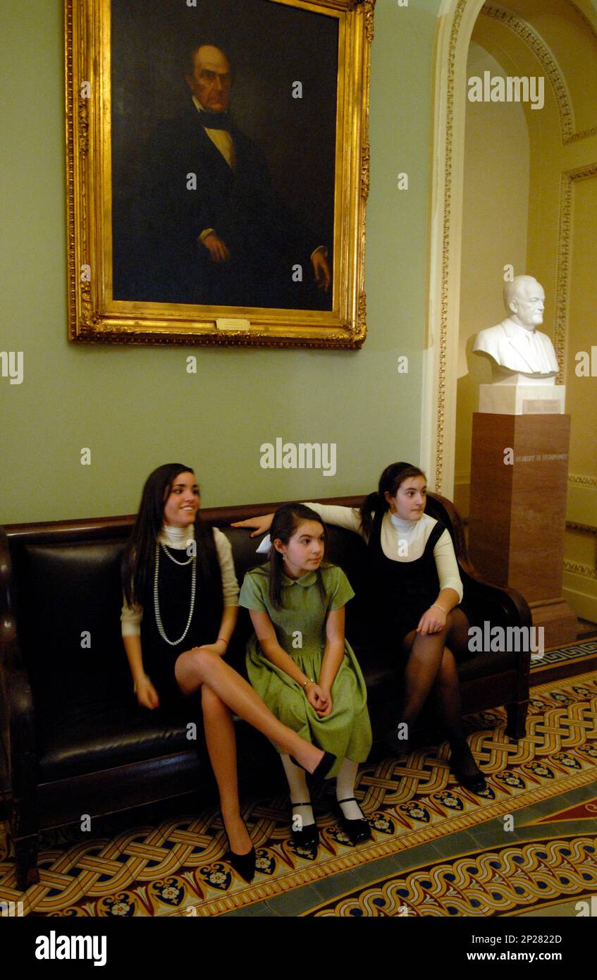 Daughters of Sen. Bob Casey, D-Pa., from left, Caroline, 15, Marena, 10 ...