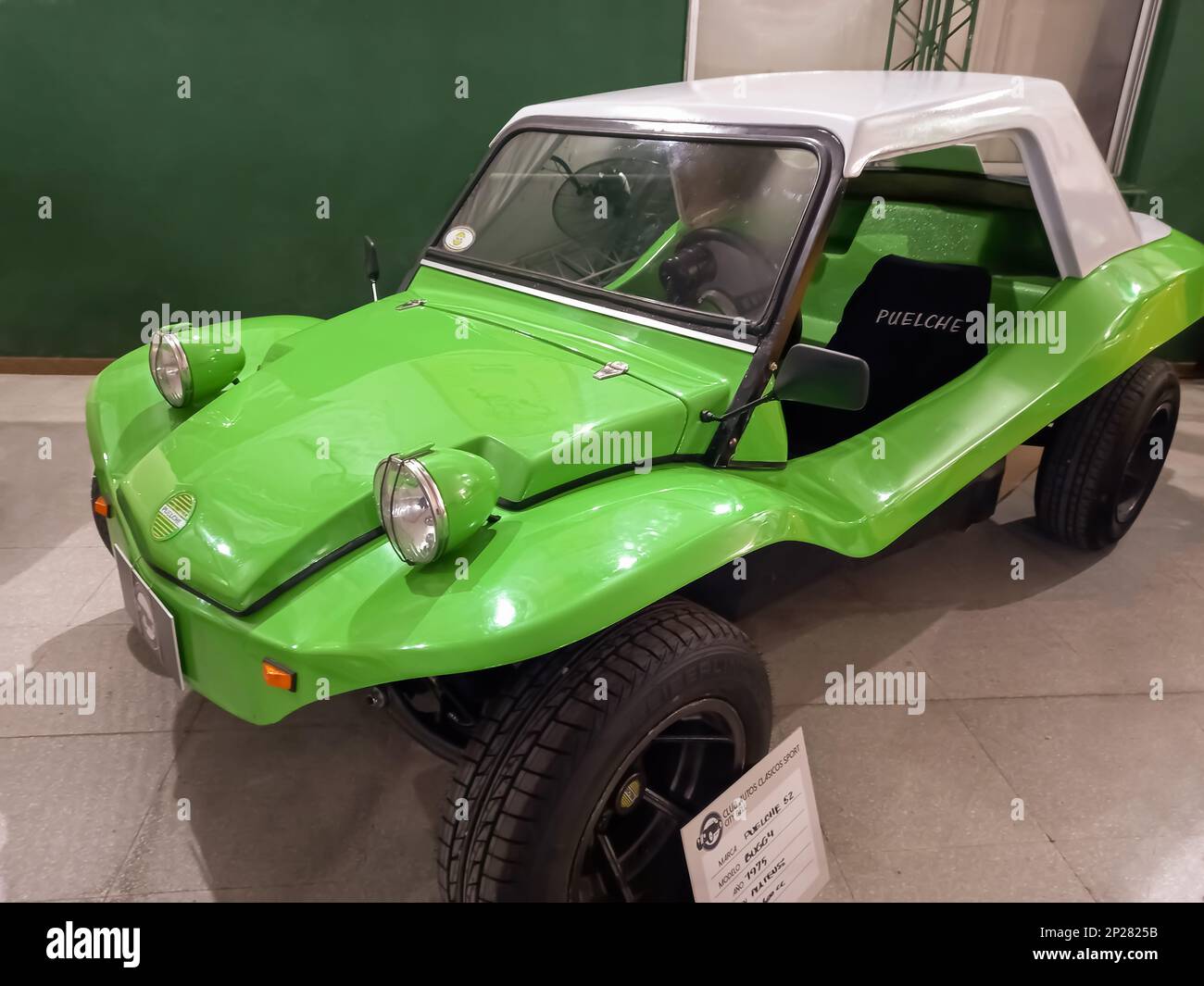 shot of an old green Puelche S2 beach dune Buggy. Auto Retro 2022 ...
