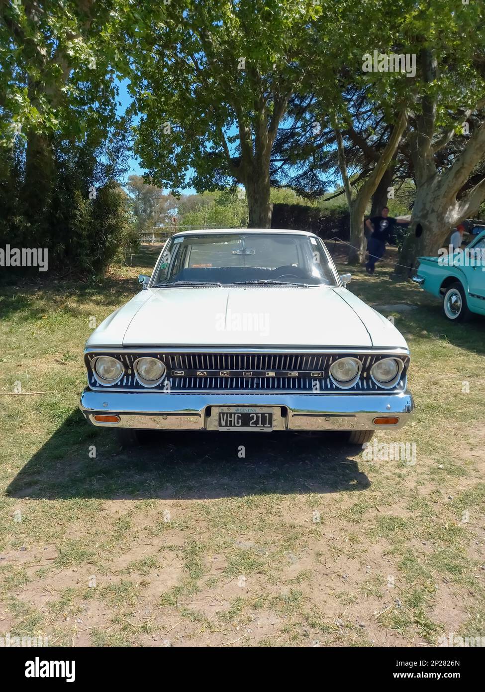 Old 1963 Rambler Classic 550 Deluxe four door sedan in a park. Nature ...