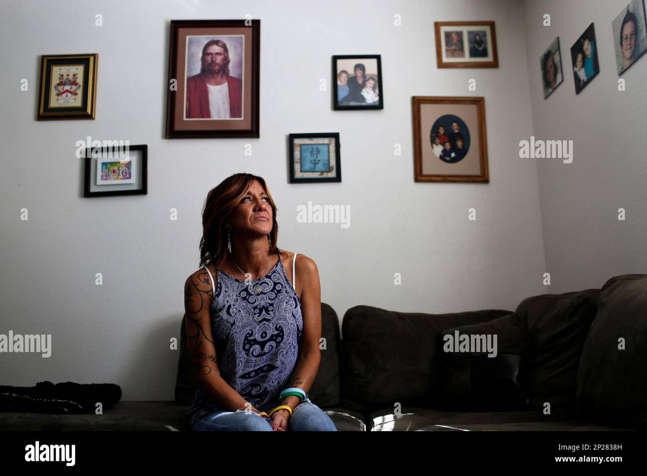 In this photo taken on Wednesday, Oct. 14, 2015, Taryn Aiken poses for ...