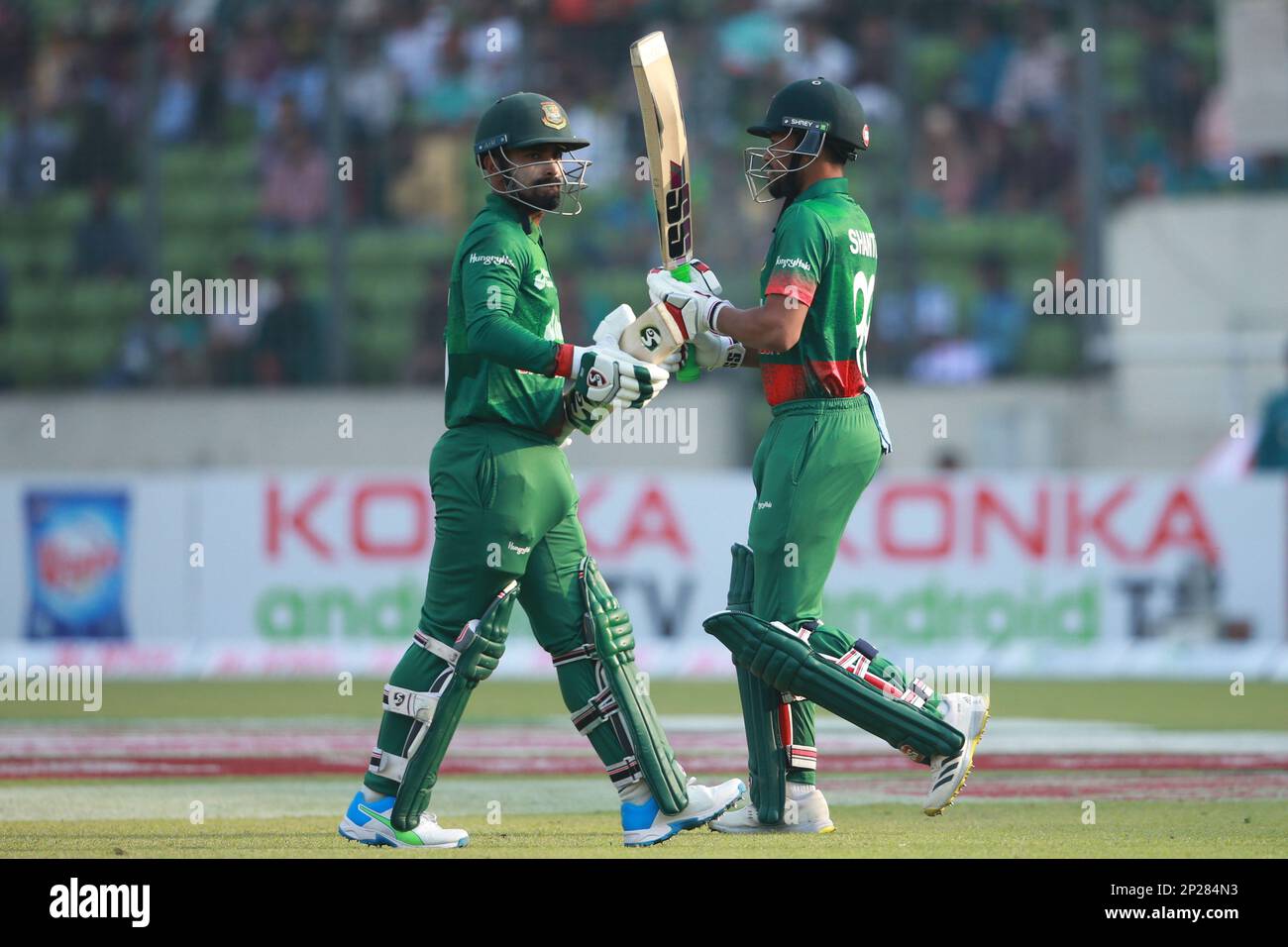Liton Kumar Das and Nazmul Hasan Shanto during the Bangladesh-England ...
