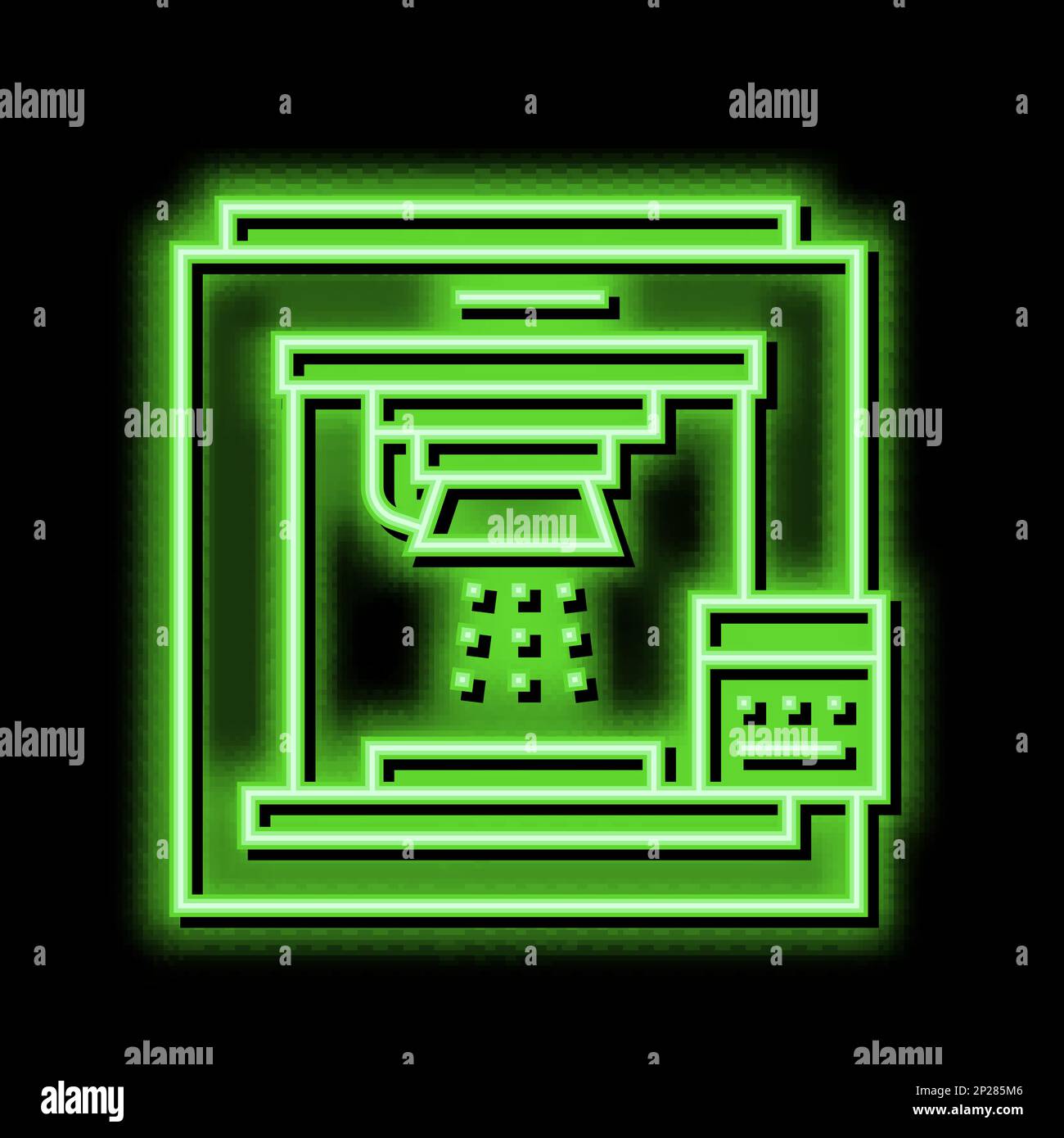 sandblasting machine neon glow icon illustration Stock Vector Image ...