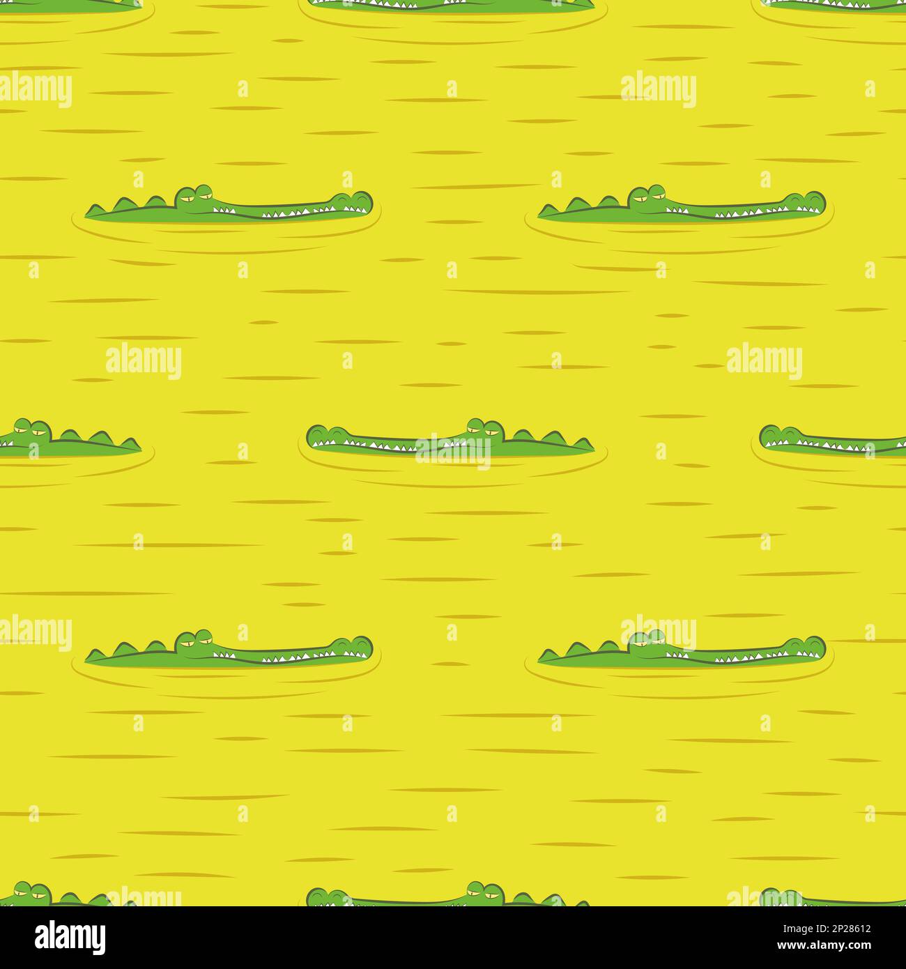 Seamless crocodile pattern. Alligators in water. Vector background ...