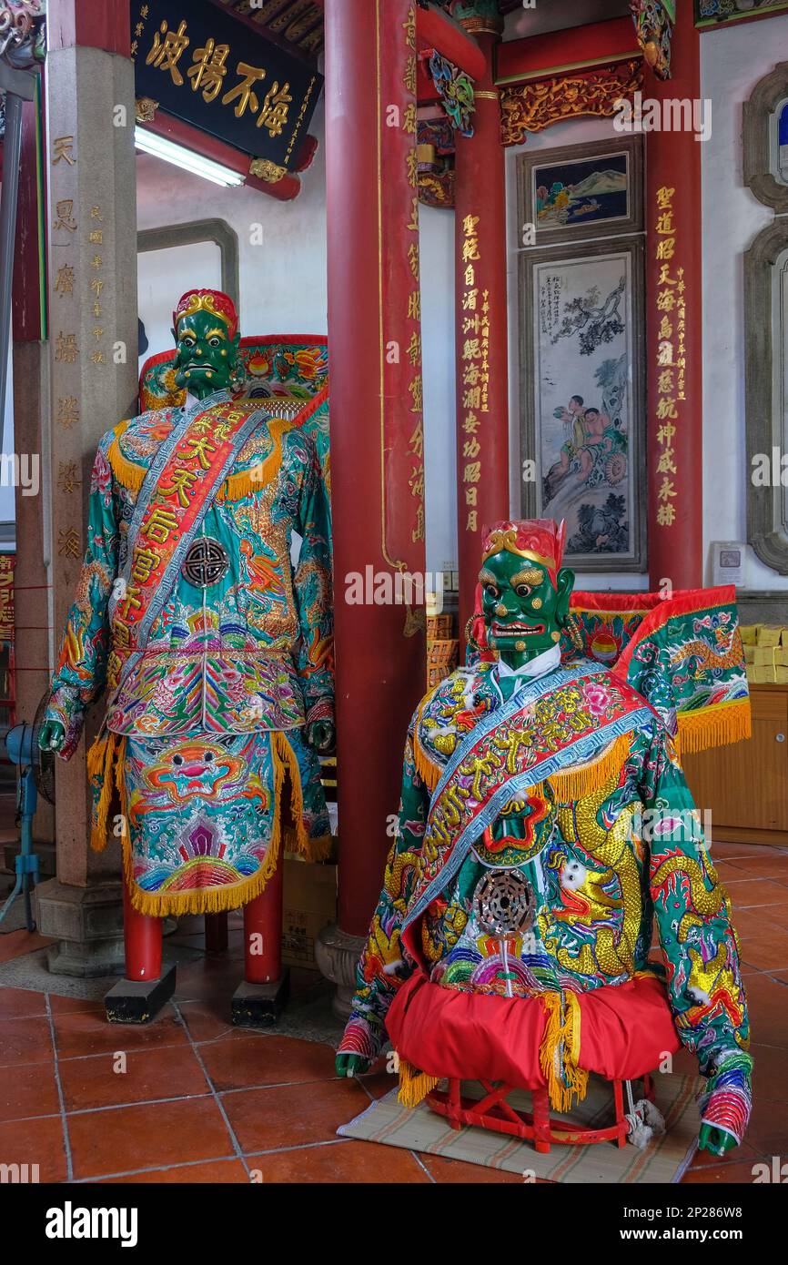 Tainan, Taiwan - February 4, 2023: Statues in the Grand Mazu Temple in ...