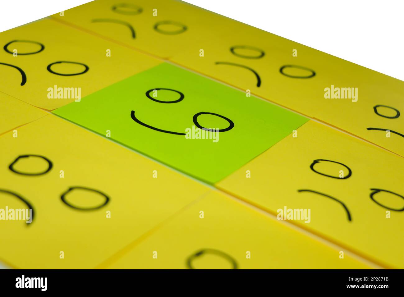 concept for a positive attitude with small office notes with multiple ...