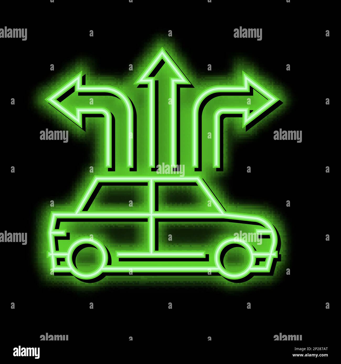 car directions neon glow icon illustration Stock Vector Image & Art - Alamy