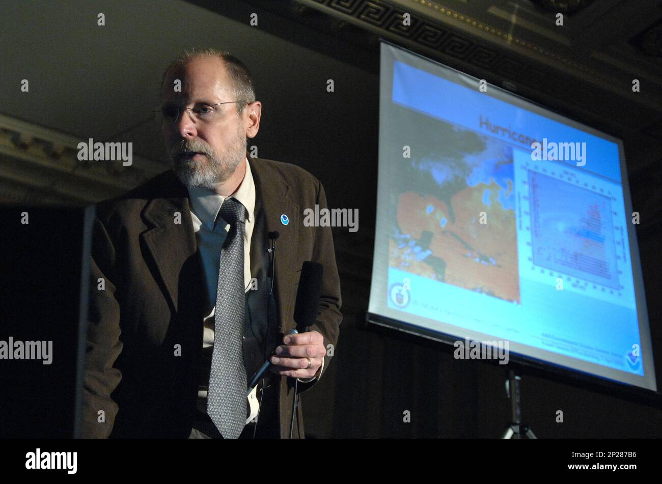 Dr. Thomas Peterson, National Climatic Data Center, speaks at a seminar ...