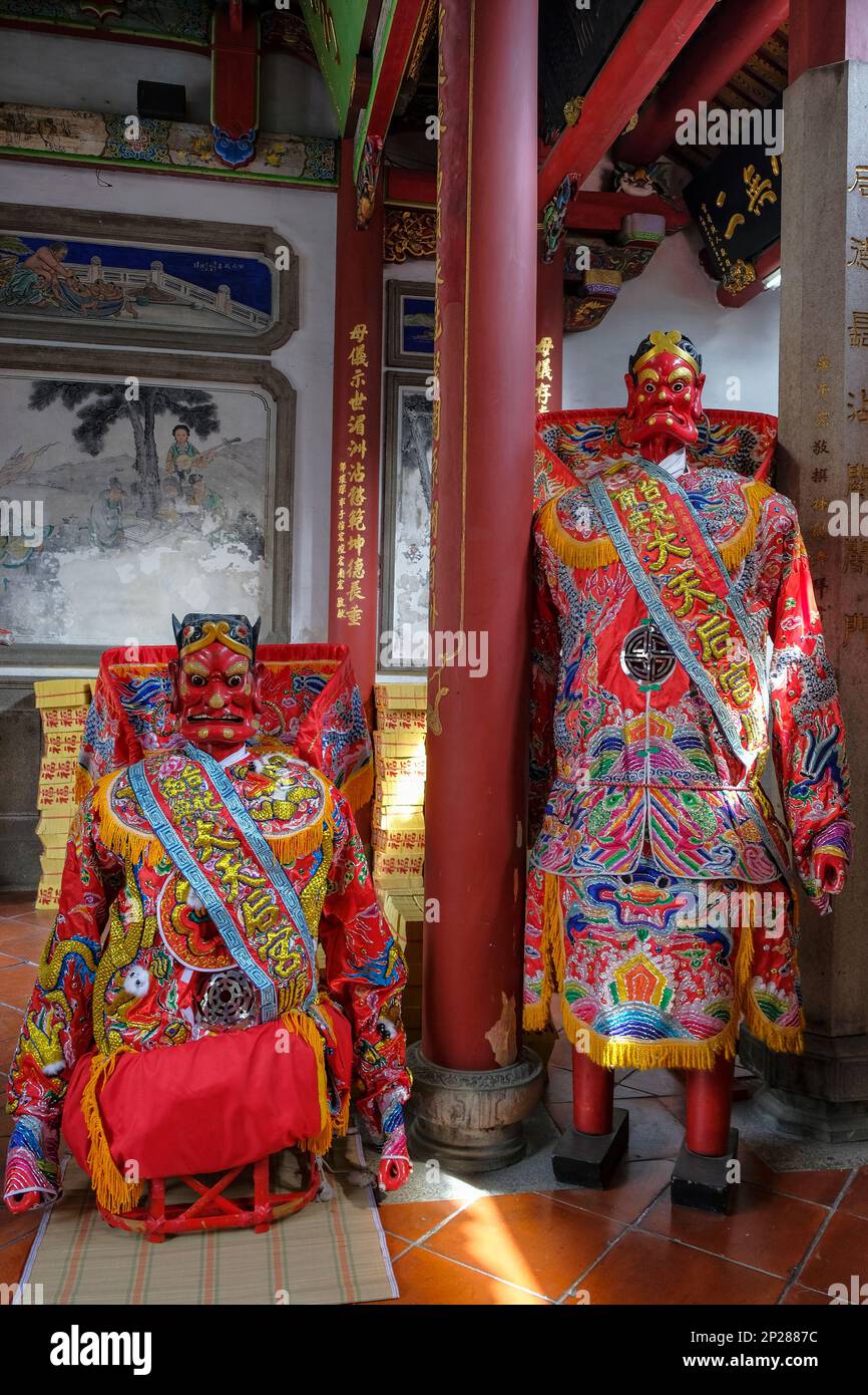 Tainan, Taiwan - February 4, 2023: Statues in the Grand Mazu Temple in ...