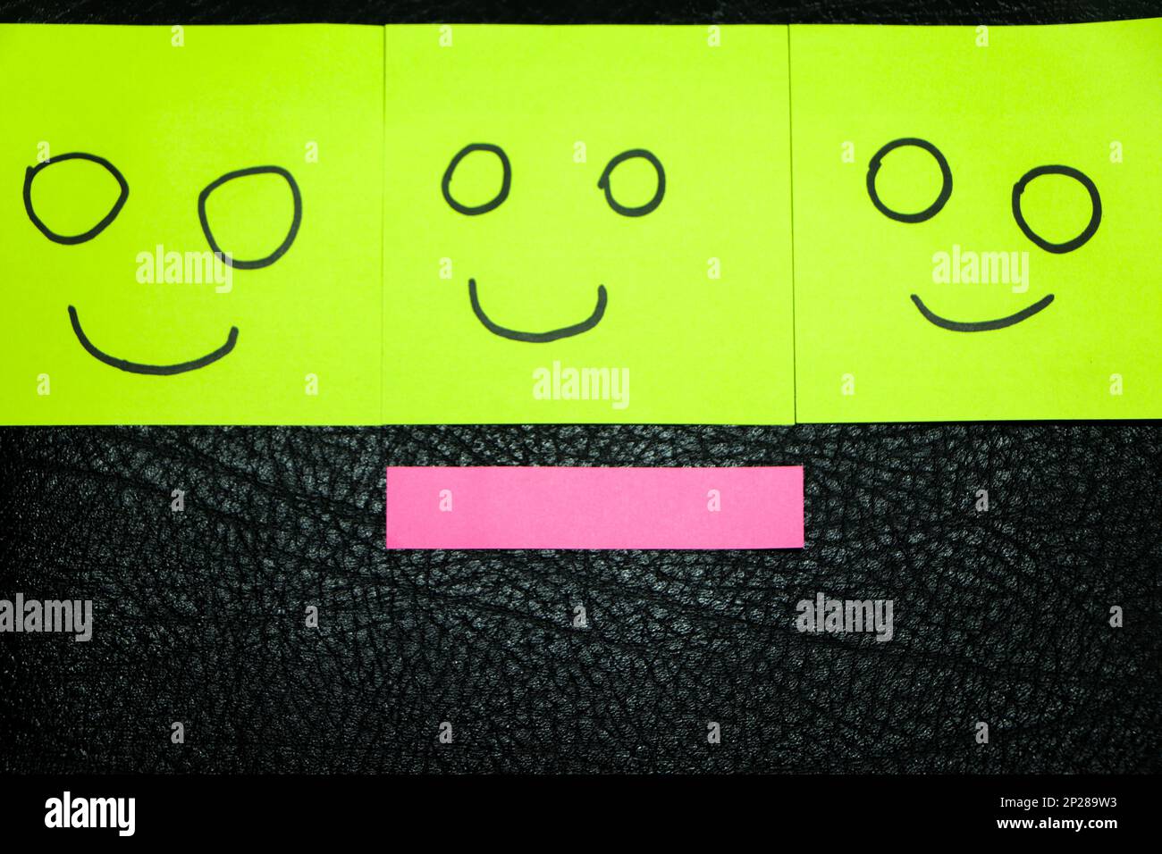 concept for a positive attitude with small office notes with multiple ...