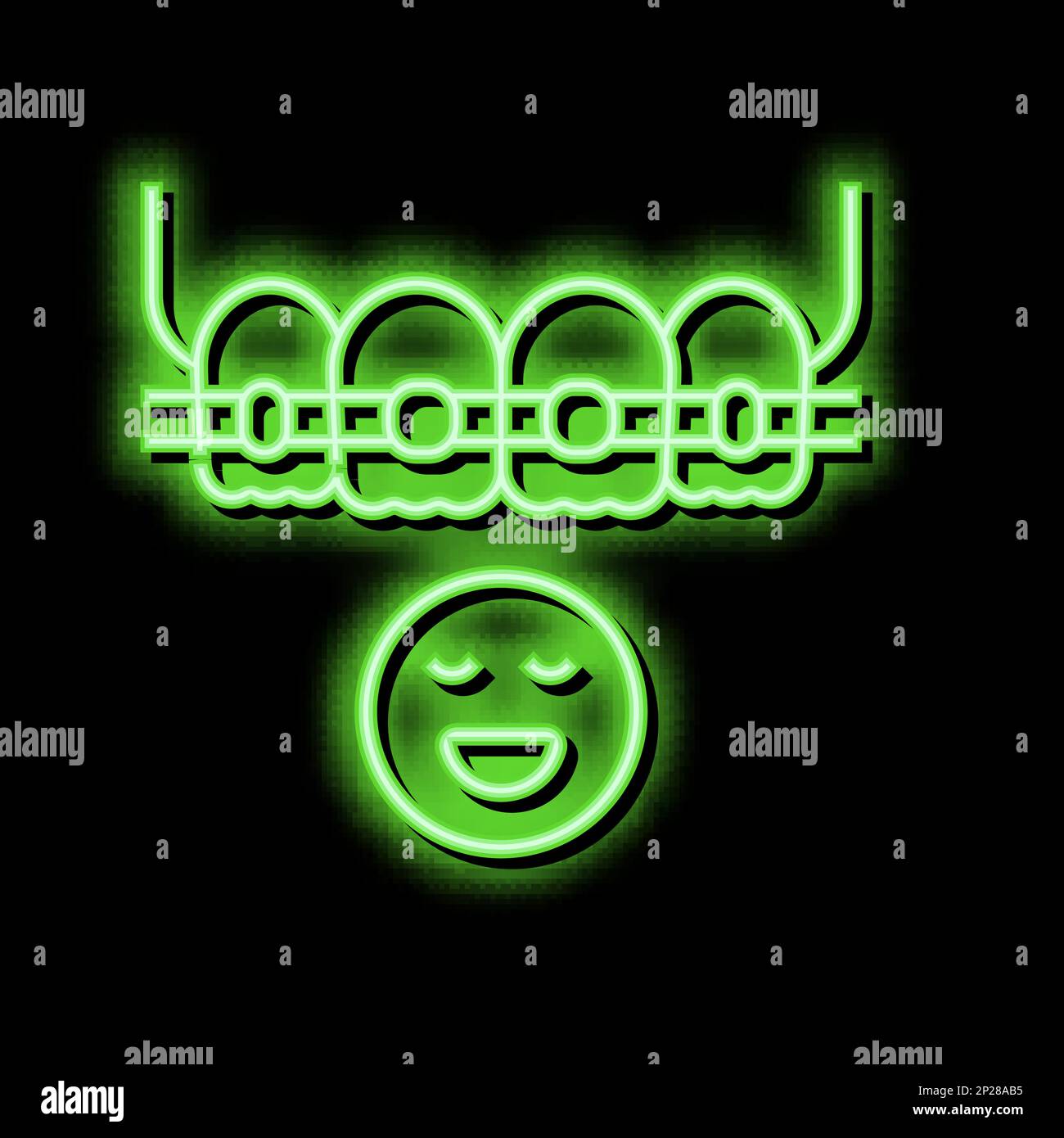 child tooth braces neon glow icon illustration Stock Vector Image & Art ...
