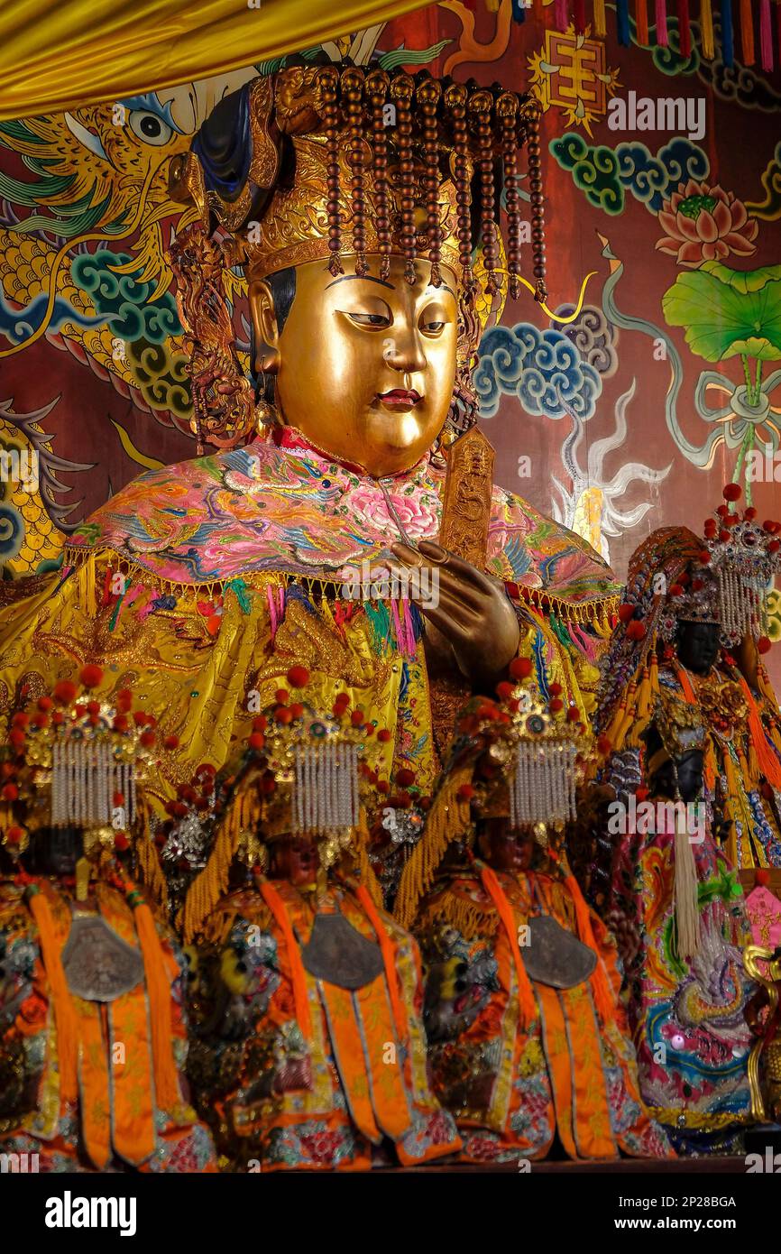 Tainan, Taiwan - February 4, 2023: Statue of the Chinese Goddess Mazu ...