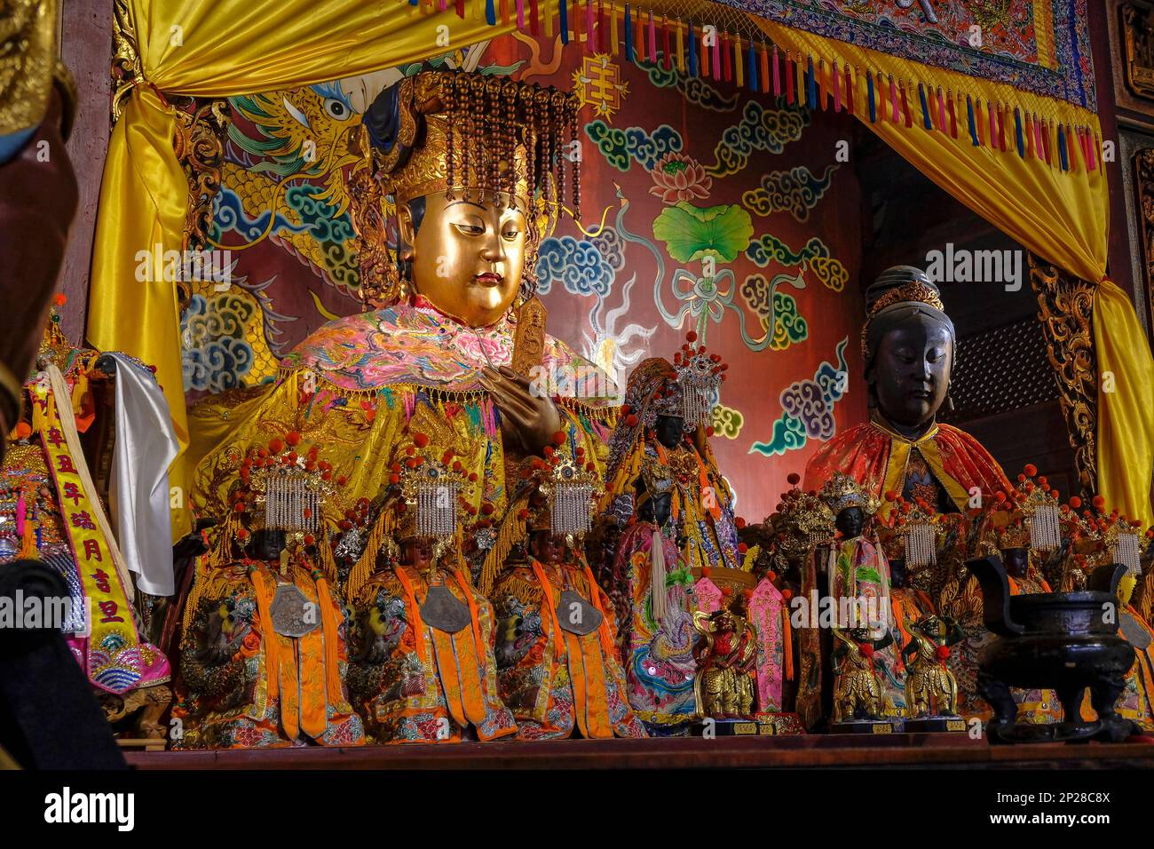 Tainan, Taiwan - February 4, 2023: Statue of the Chinese Goddess Mazu ...