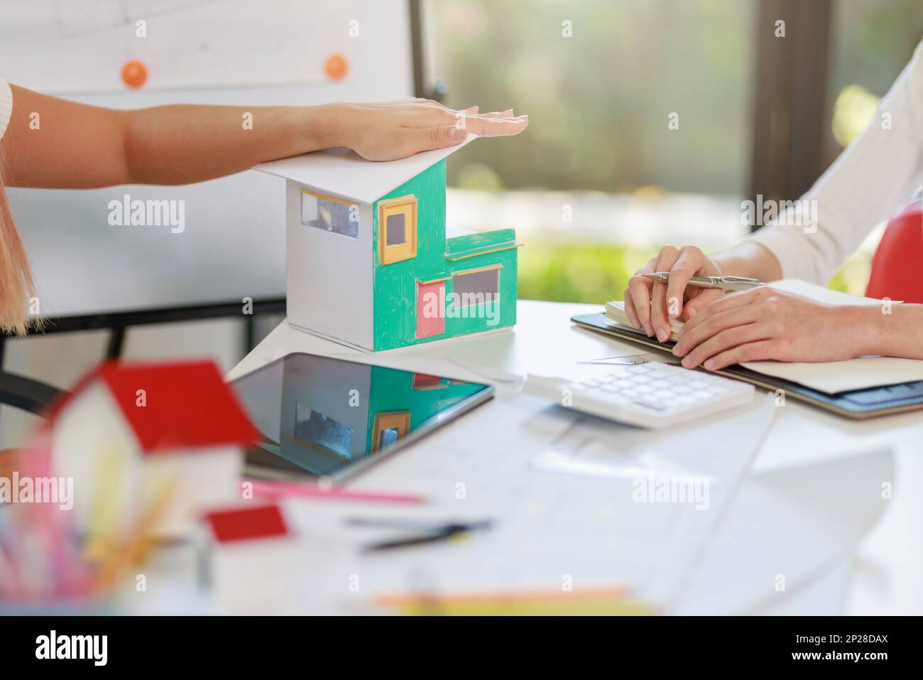 Construction and architect home building company concept, Engineers ...