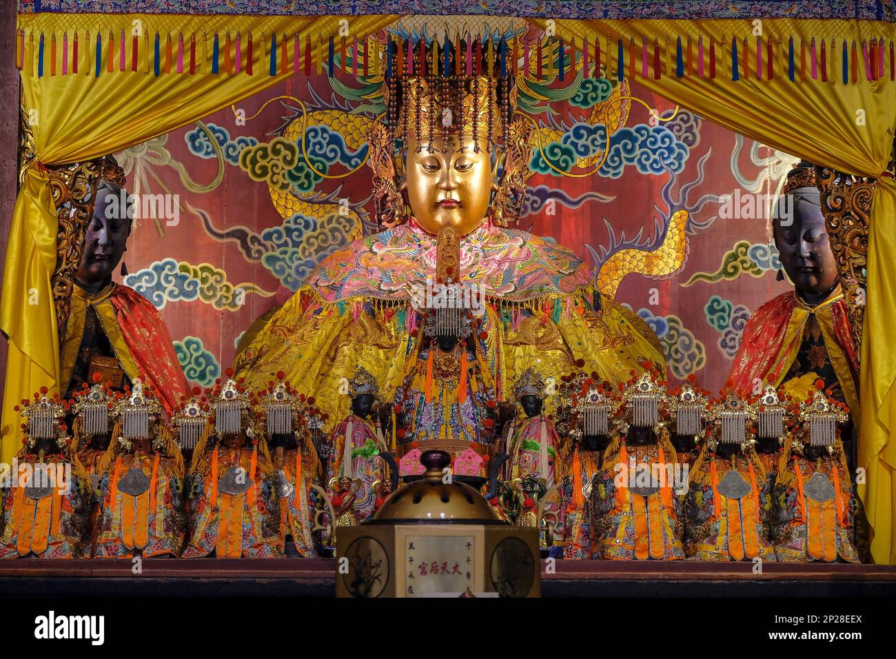 Tainan, Taiwan - February 4, 2023: Statue of the Chinese Goddess Mazu ...