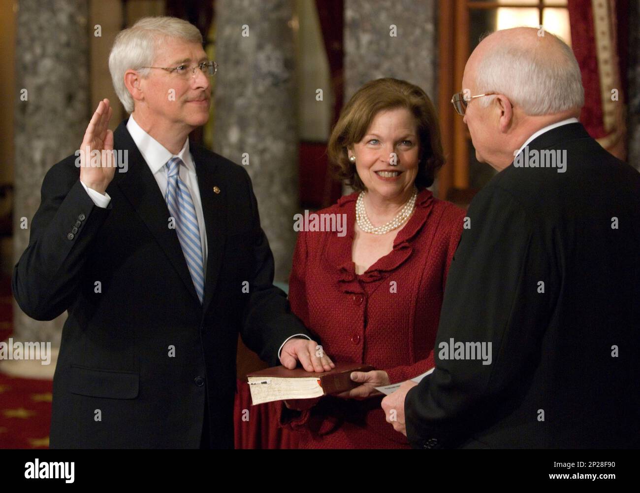 From left, Sen. Roger Wicker, R-Miss., who filled the seat left vacant ...