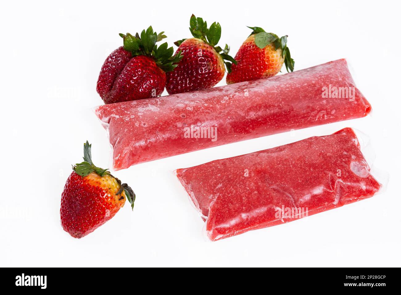 Tasty Pulp Of Fruit Frozen; Pulp Of Strawberry Stock Photo - Alamy