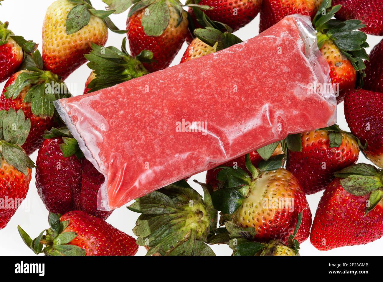 Tasty Pulp Of Fruit Frozen; Pulp Of Strawberry Stock Photo - Alamy