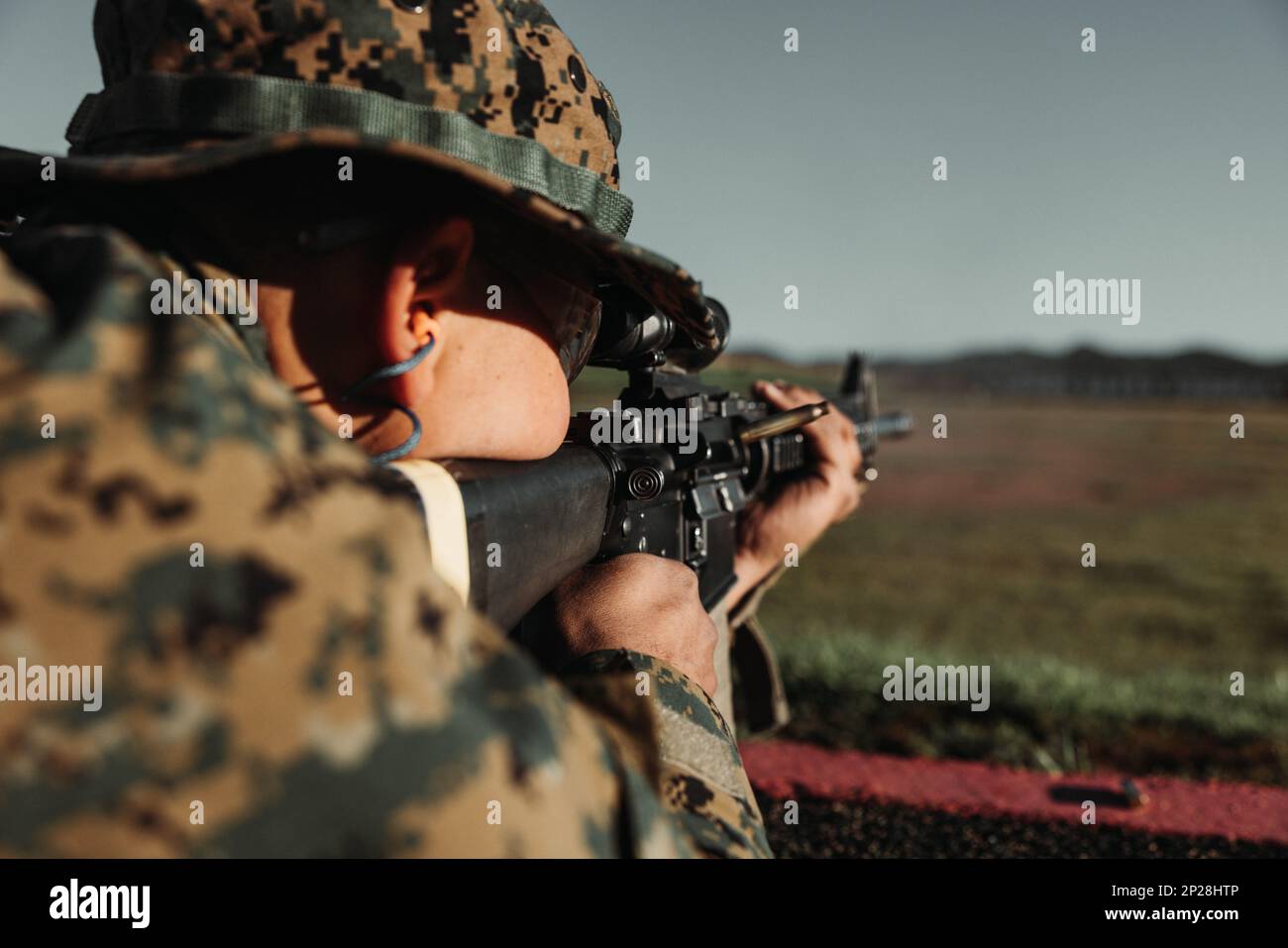 A U.S. Marine Corps recruit with Hotel Company, 2nd Recruit Training ...