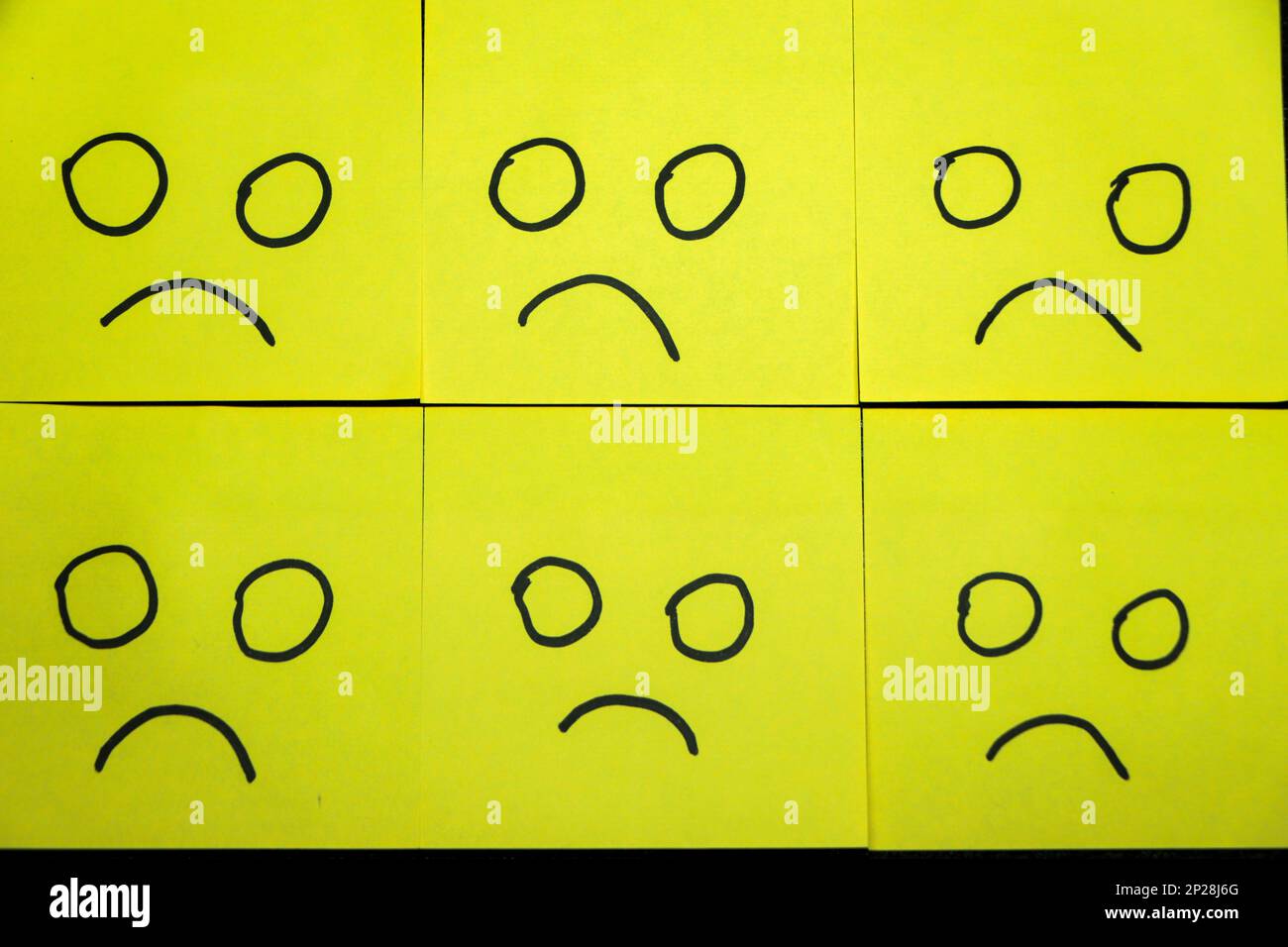 Happy and unhappy concept. Background of green sticky notes. Happy ...