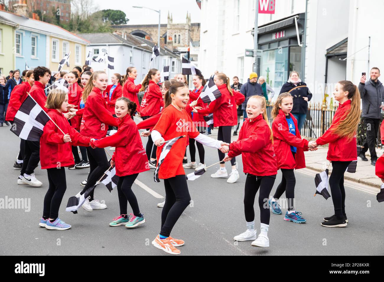 Truro, Cornwall, UK, 4th March 2023, St Piran’s Day (Gool Peran in ...