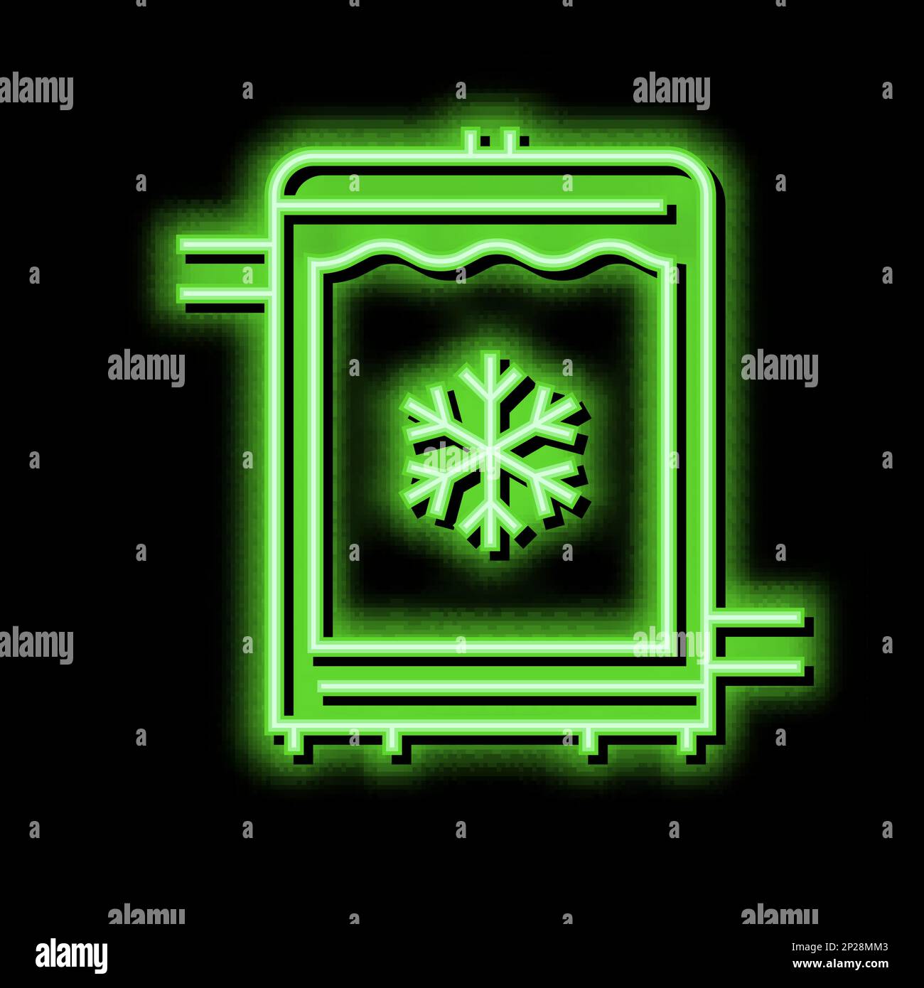 refrigerator cheese production neon glow icon illustration Stock Vector ...