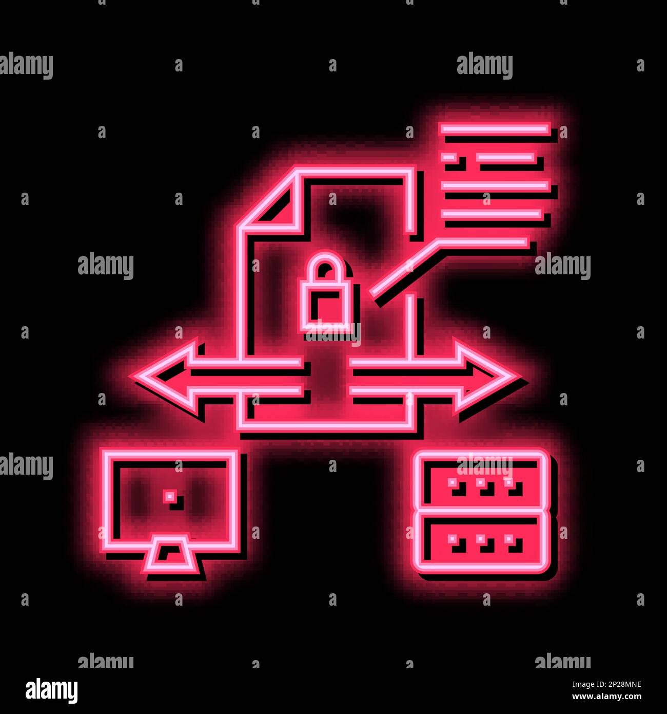 secure file upload computer server color icon vector illustration Stock ...